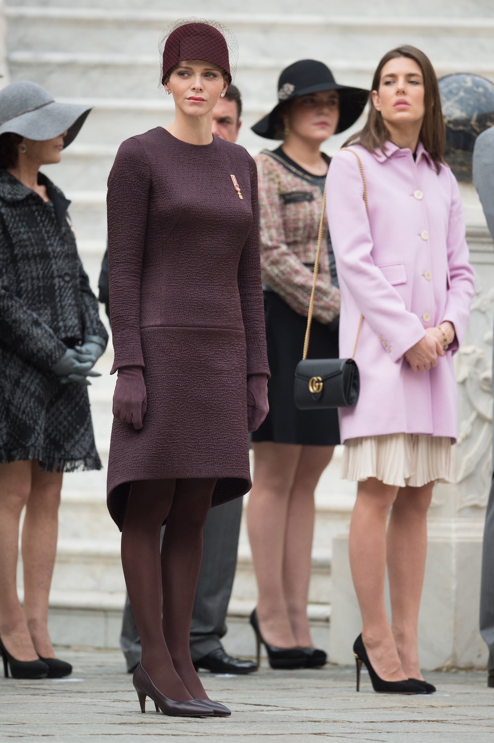 Princess Charlene of Monaco Wearing a Purple Dress | PS Fashion