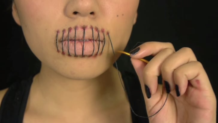 Stitched Mouth Makeup Tutorial | Video | POPSUGAR Beauty