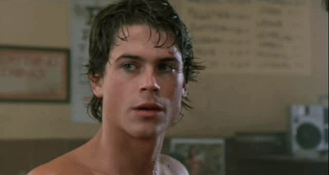 When he plays a hockey player in 1986's Youngblood. | Rob Lowe '80s ...