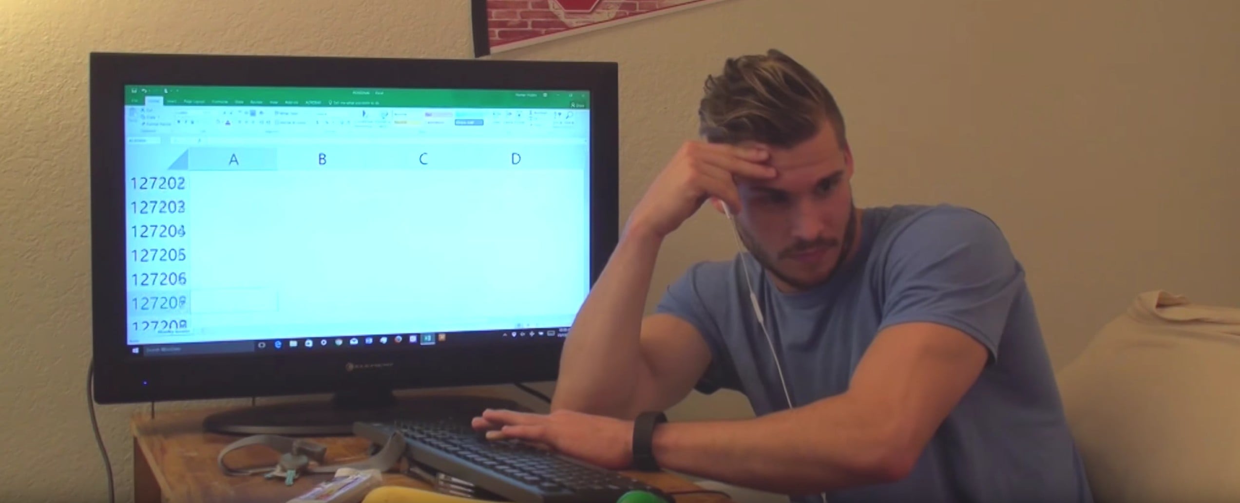 Guy Scrolls to the Bottom of Excel Spreadsheet | PS Tech