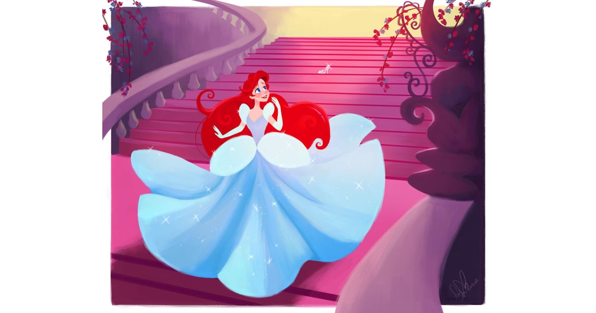 Ariel As Cinderella Disney Princess Role Swap Art Popsugar Love And Sex Photo 3