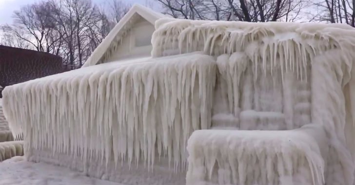 Frozen Ice House on Lake Ontario | POPSUGAR Home