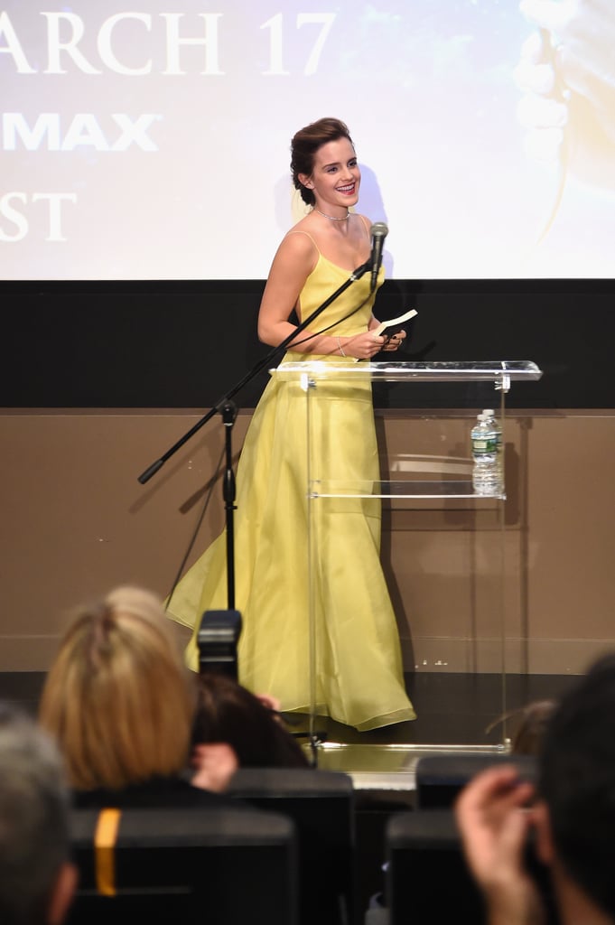 Emma Watson Wearing Yellow Dior Haute Couture Dress | POPSUGAR Fashion