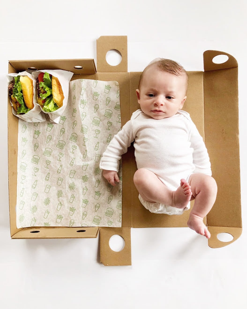 Baby in Atlanta Does Burger Monthly Milestone Photos | PS Family