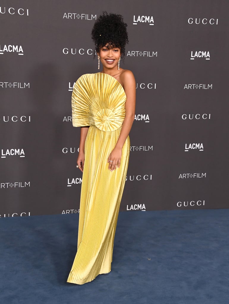 Yara Shahidi Wears Golden Gucci Gown to LACMA Art+Film Gala | POPSUGAR ...
