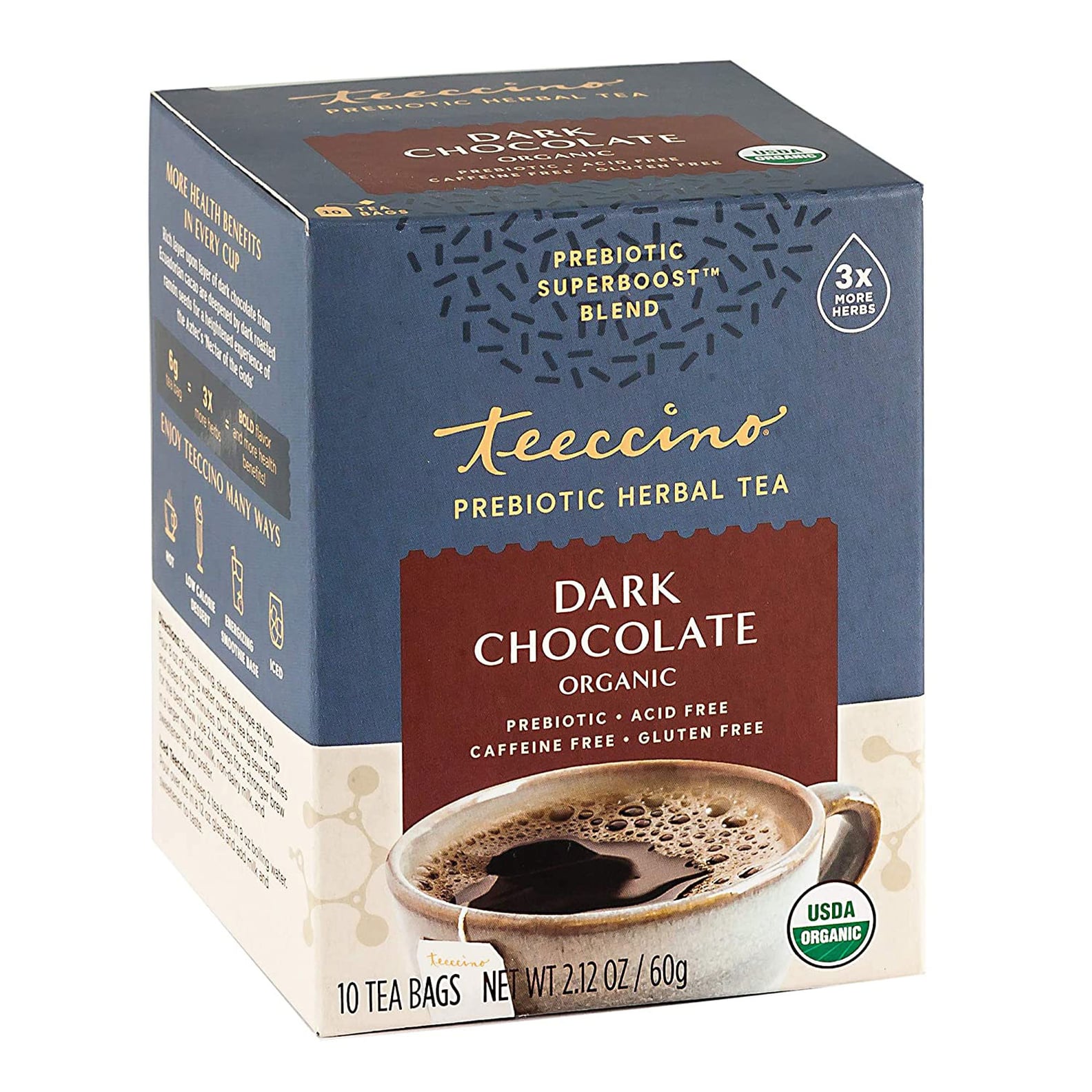Teeccino Caffeine-Free Dark Chocolate Tea For Sugar Cravings | PS Fitness