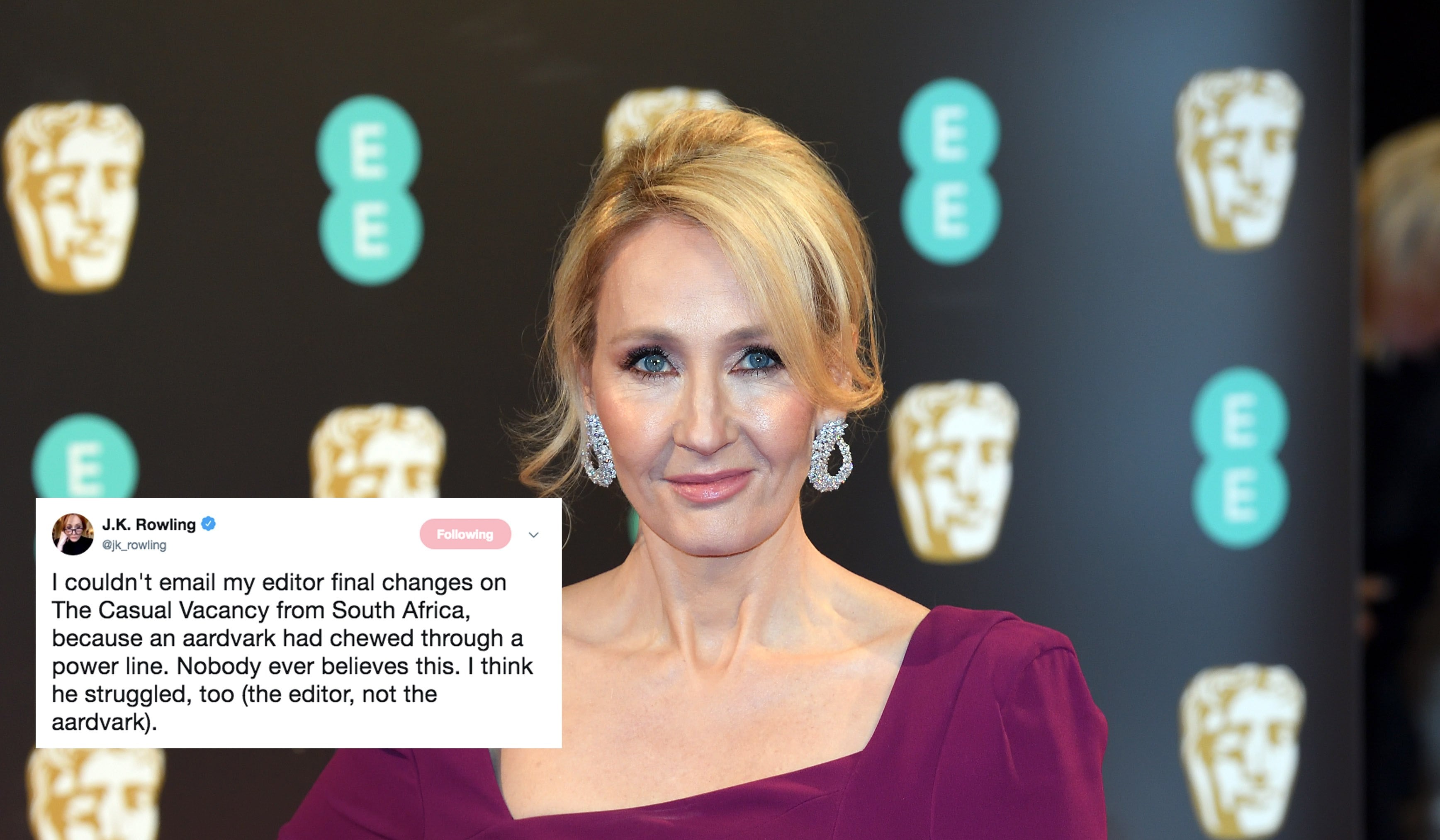 J.K. Rowling Tweet About an Aardvark March 2018 | PS Celebrity