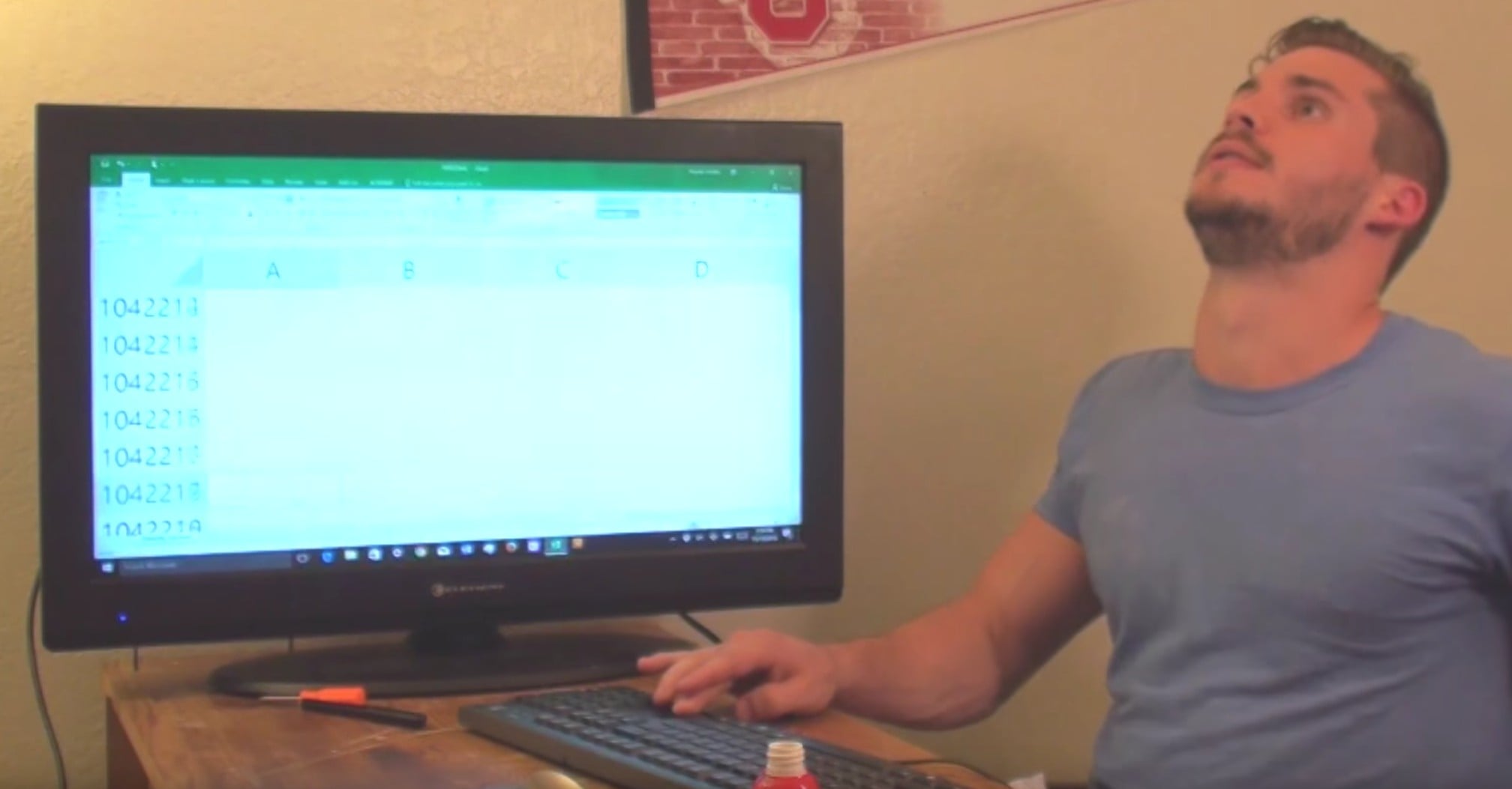 Guy Scrolls to the Bottom of Excel Spreadsheet | PS Tech