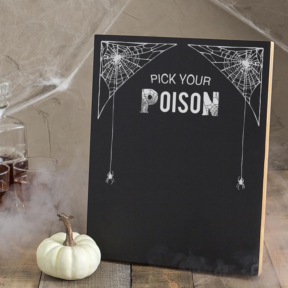 Pick Your Poison Chalkboard Menu Home Depot Halloween Decor