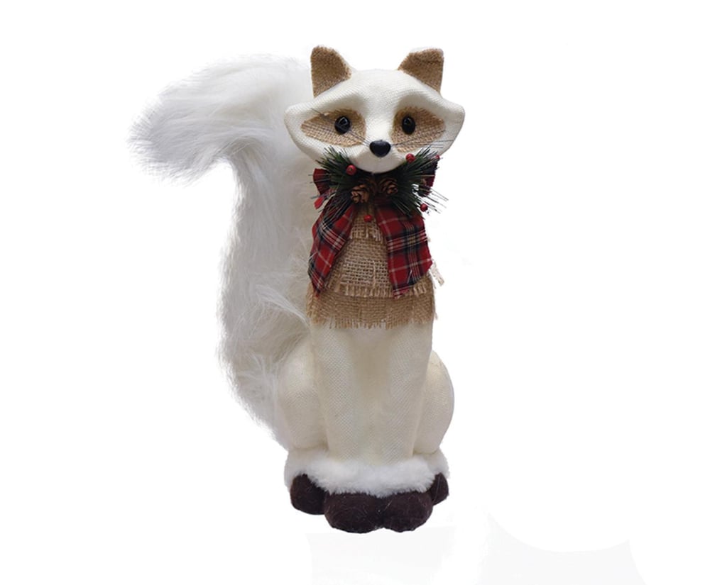 Holiday Moments Cream White Fox with Plaid Bow | Best Christmas ...