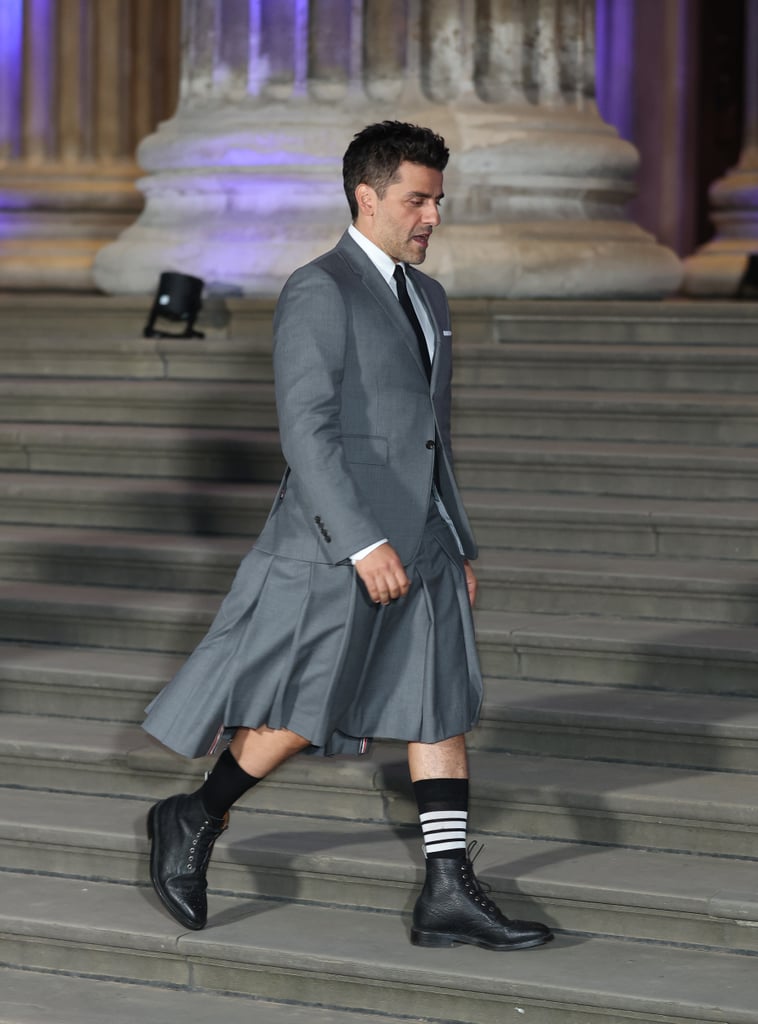 Oscar Isaac's Thom Browne Skirt Suit at Moon Knight Premiere | POPSUGAR ...