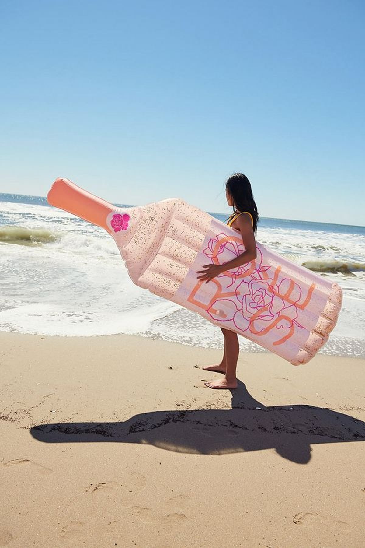 Glitter Rosé Pool Float at Urban Outfitters | POPSUGAR Smart Living