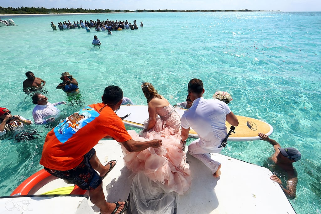 Wedding on a Sandbar in Caribbean Sea | POPSUGAR Love & Sex